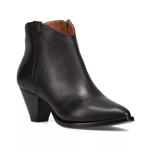 Frye | Shoes | New Frye June Leather Western Bootie Black Women B ...